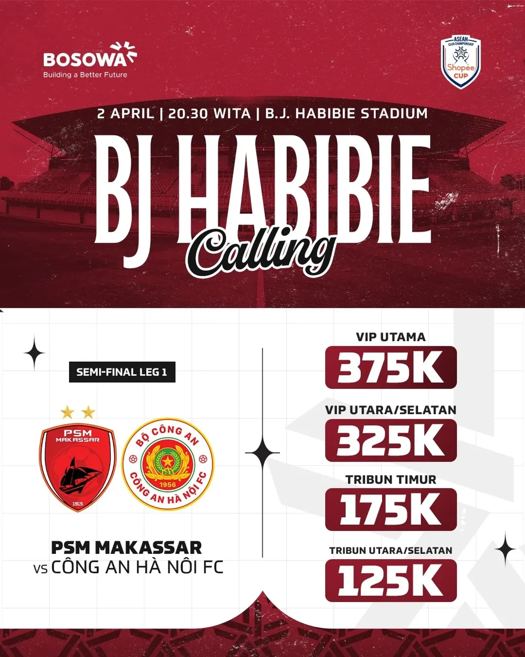Tiket Pertandingan PSM Makassar vs CAHN FC Resmi Dijual, Segini ...