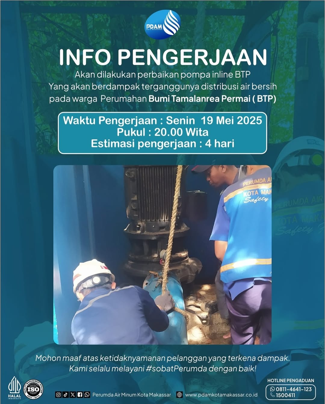 Ada Pengerjaan Pompa PDAM Makassar, Distribusi Air Bersih di BTP ...